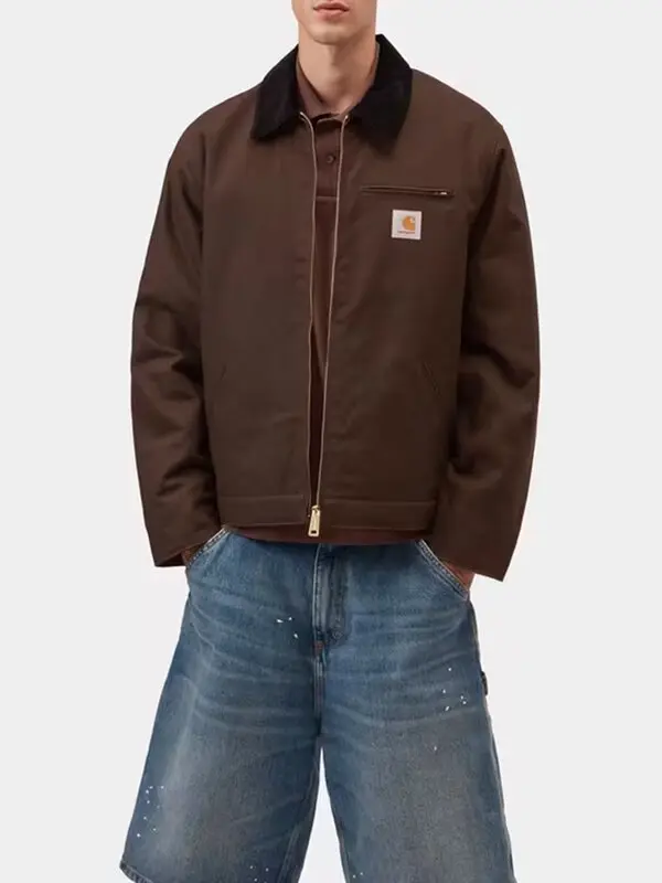 Carhartt Work In Progress Detroit Logo Patch Bomber Jacket - Red