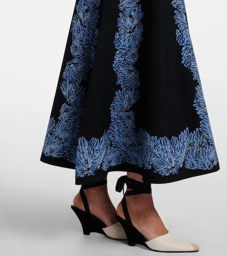 Ulla Johnson Alessia Knitted Jacquard Midi Skirt - Black