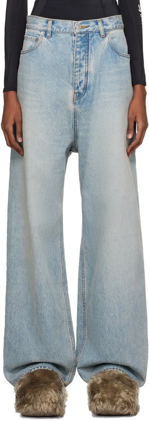 Balenciaga Logo Patch Baggy Jeans