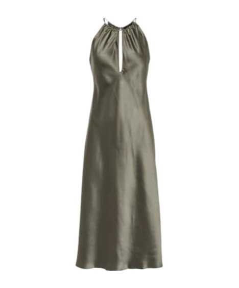 NILI LOTAN Halter Neck Midi Dress - Green