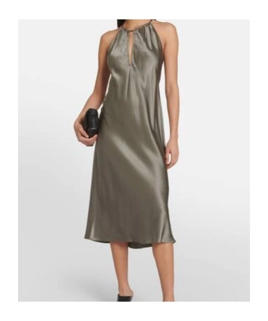 NILI LOTAN Halter Neck Midi Dress