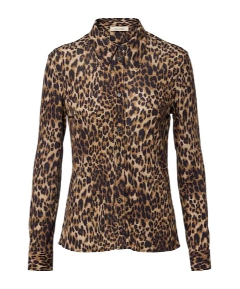 NILI LOTAN Celestine Leopard-print Shirt - Brown