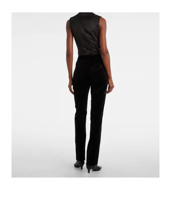 Ralph Lauren Cotton-blend Velvet Straight Leg Pants