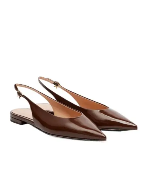 GIANVITO ROSSI Patent Leather Slingback Flats