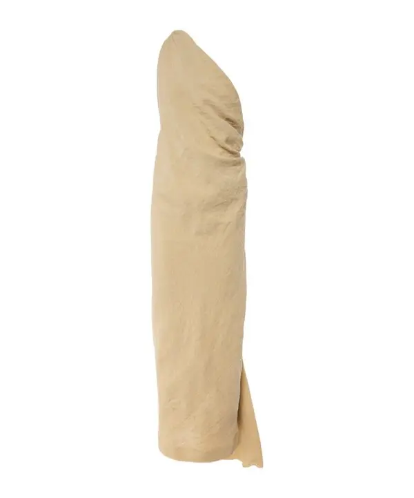 Tove Riya Draped Linen Maxi Dress - Nude