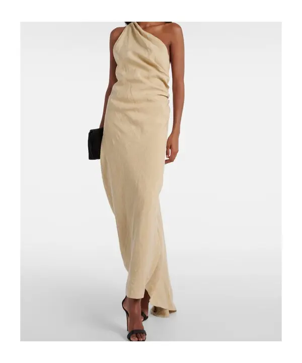 Tove Riya Draped Linen Maxi Dress