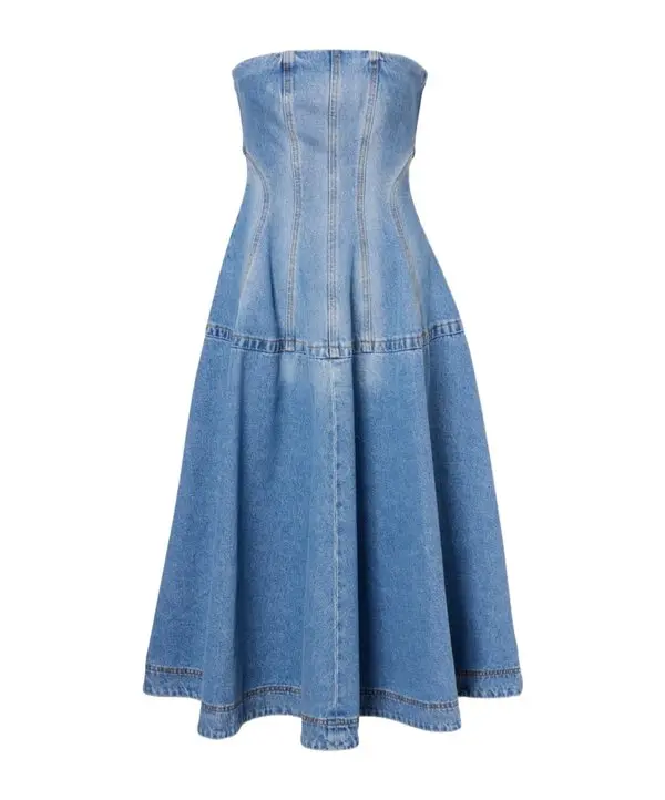Magda Butrym Flared Denim Midi Dress