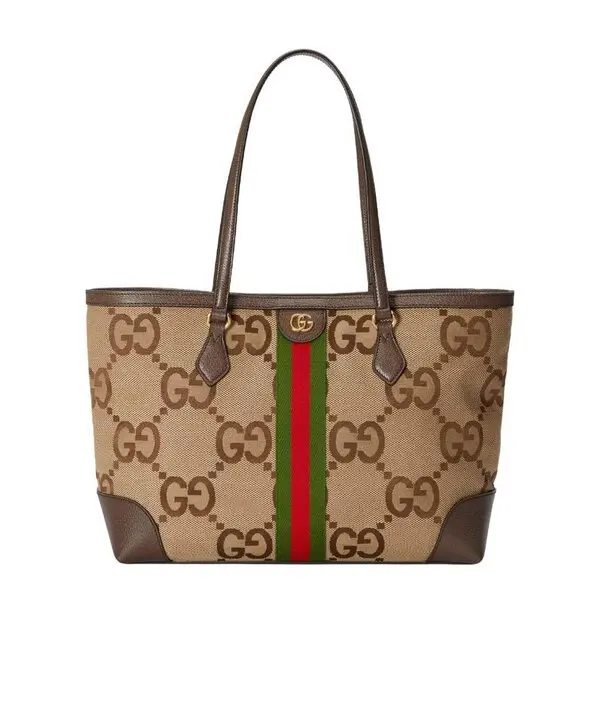 Gucci Ophidia Jumbo-gg Medium Tote - Camel/ebony
