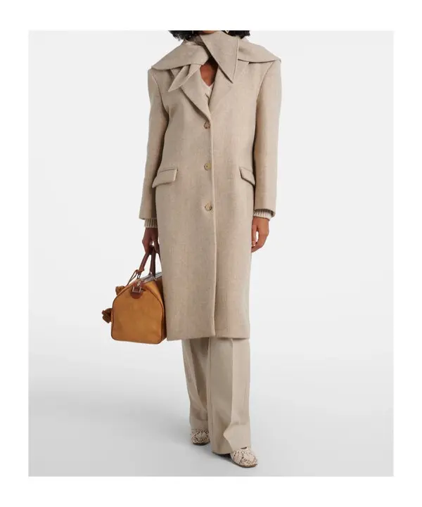 Magda Butrym Long Sleeved Wool Silk Coat
