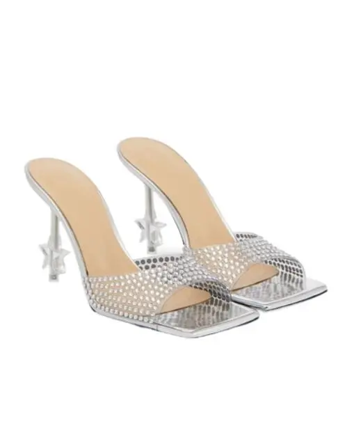 MACHMACH Star Crystal-embellished Pvc Mules