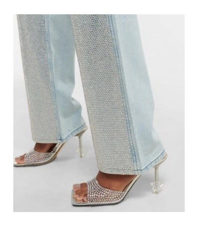 MACHMACH Star Crystal-embellished Pvc Mules