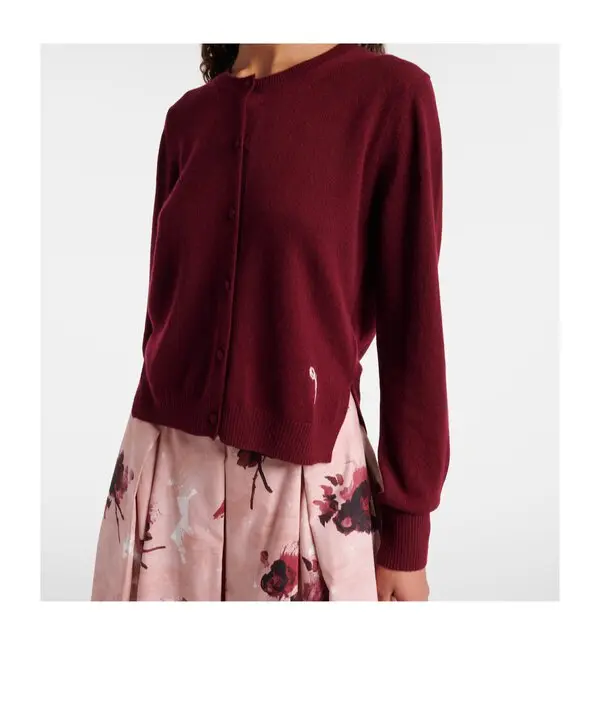 Erdem Embroidered Cashmere And Wool Cardigan