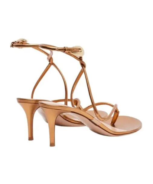 GIANVITO ROSSI Snake-shaped Gold Buckle High-heel Sandals