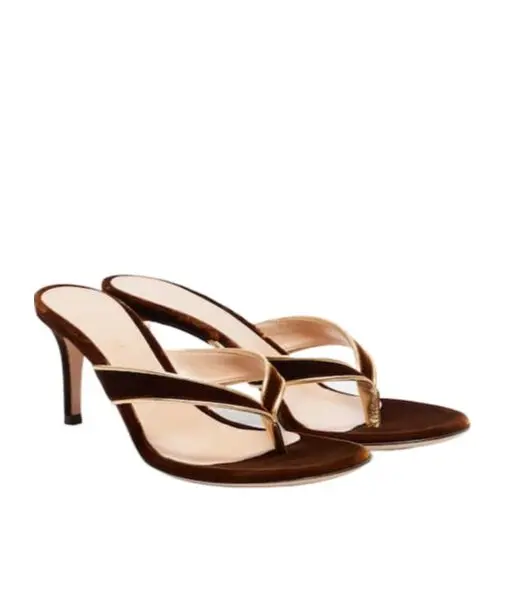 GIANVITO ROSSI Leather-trimmed Velvet Mules