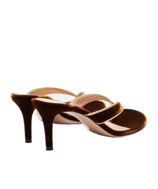 GIANVITO ROSSI Leather-trimmed Velvet Mules