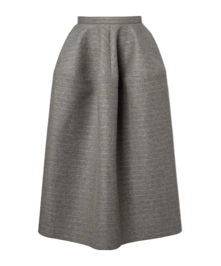 Erdem Striped Wool And Mohair Flannel Midi Skirt