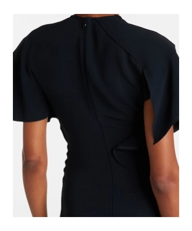 Victoria Beckham Asymmetric Draped Cady Midi Dress - Black