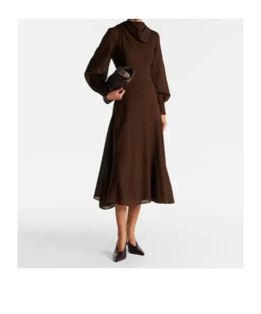 EMILIA WICKSTEAD Avara Draped Wool Twill Midi Dress