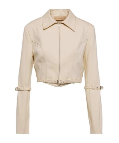 AYA MUSE Tuxis Cropped Denim Jacket - Nude