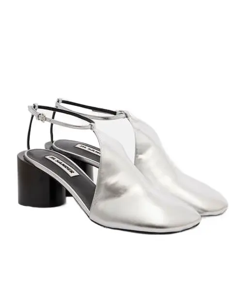 JIL SANDER Metallic Leather Pumps