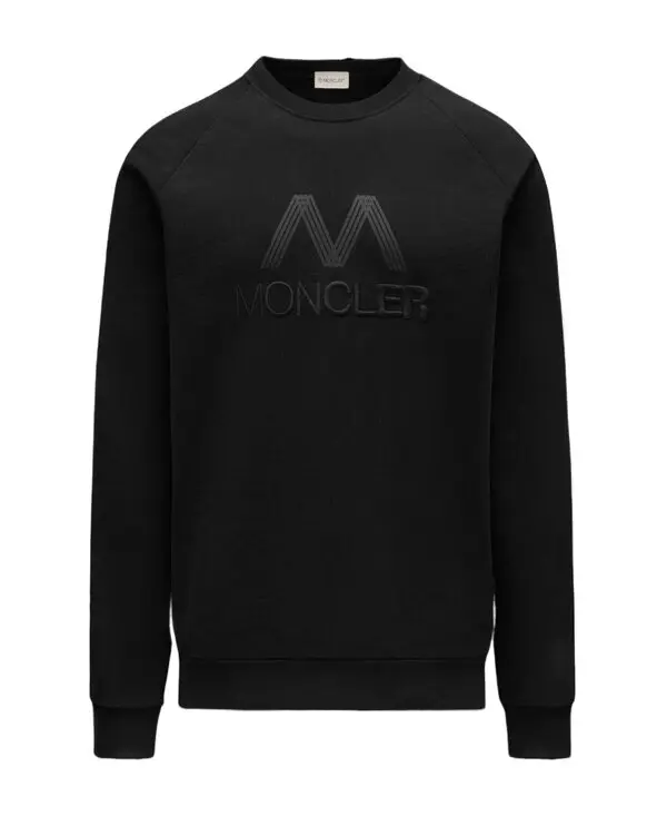 Moncler Logo Round-neck Casual Sweater - Black