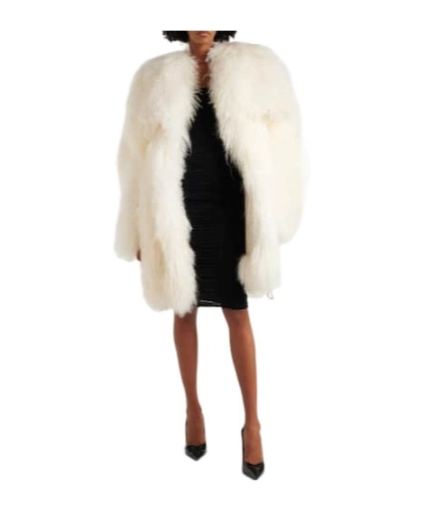 Attico Long Curly Fur Coat