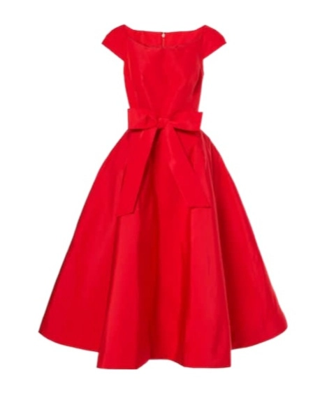 Monique Lhuillier Bow-detail Silk Midi Dress - Red