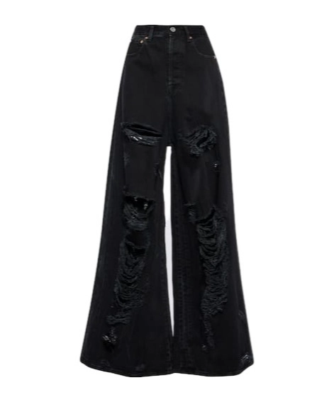 Vetements Distressed Wide-leg Jeans