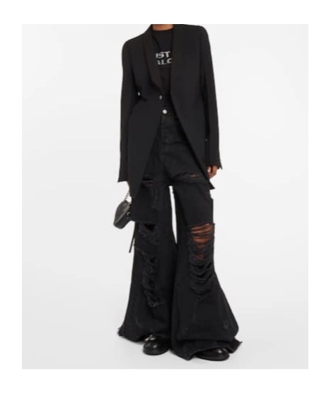Vetements Distressed Wide-leg Jeans