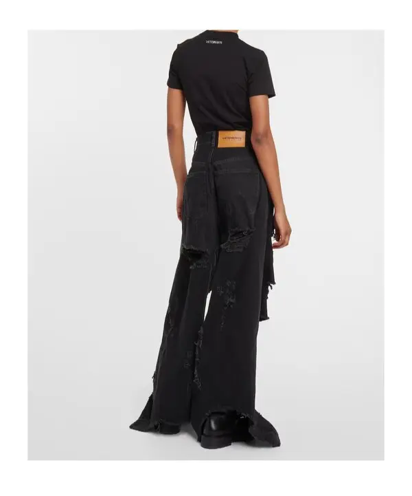 Vetements Distressed Wide-leg Jeans