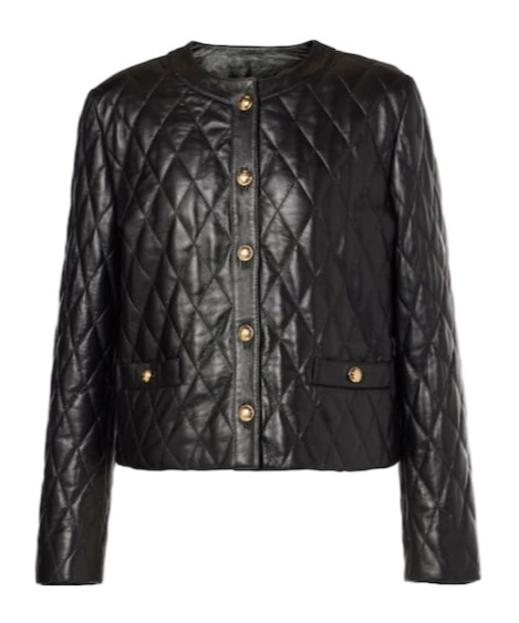 NILI LOTAN Button Leather Jacket