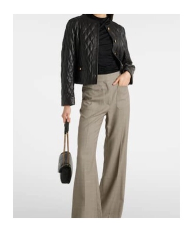 NILI LOTAN Button Leather Jacket