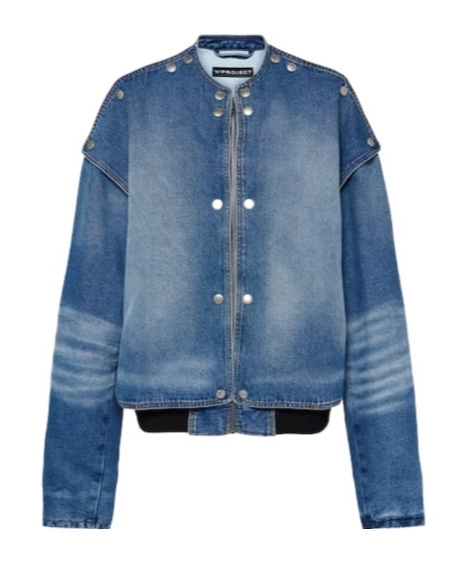 Y/project Snap Off Denim Bomber Jacket - Blue