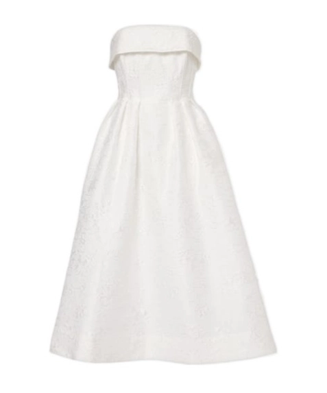 Rebecca Vallance Bridal Esther Brocade Bustier Dress - White