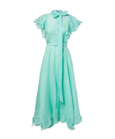 LEO Lin Elsie Tie-neck Linen Silk Maxi Dress