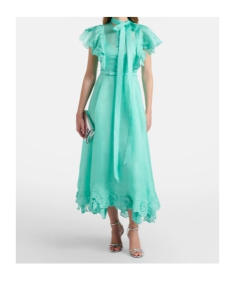 LEO Lin Elsie Tie-neck Linen Silk Maxi Dress