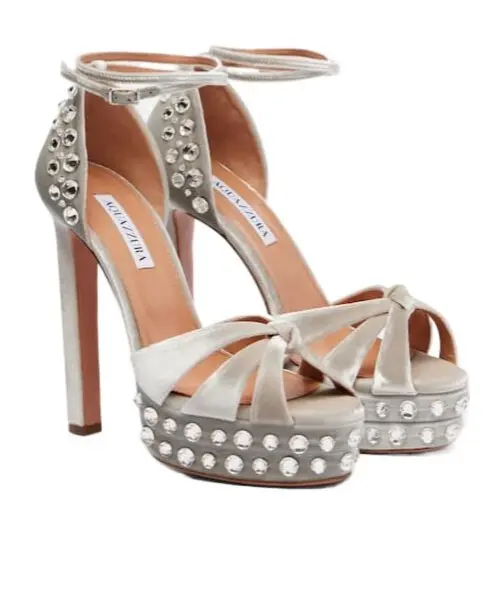 AQUAZZURA Velvet Platform Sandals