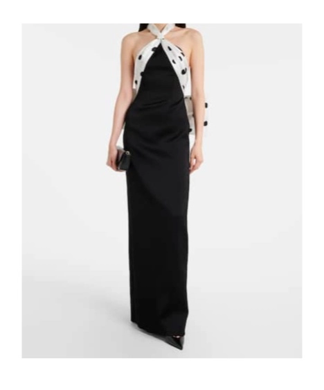 David Koma Polka-dot Halterneck Gown