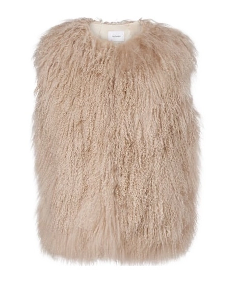 YVES SALOMON Shearling Gilet - Nude
