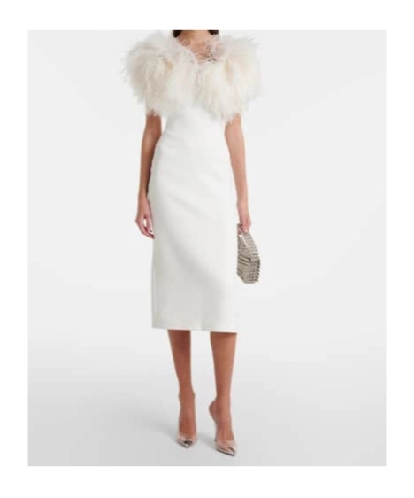 David Koma Feather-trimmed Cocktail Dress