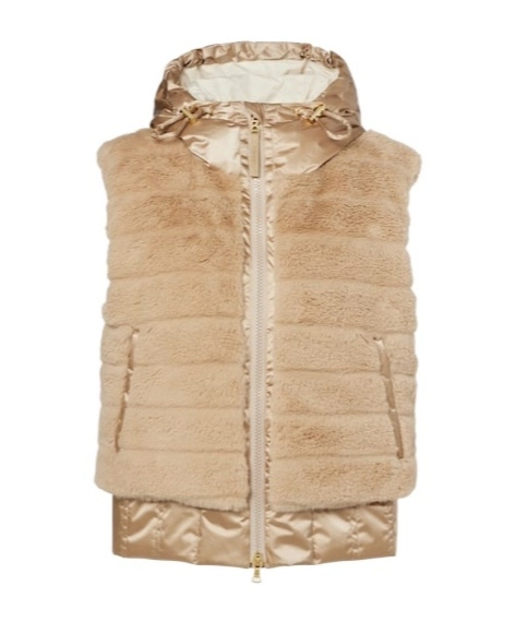 Bogner Yumi Faux Fur Down Vest - Nude