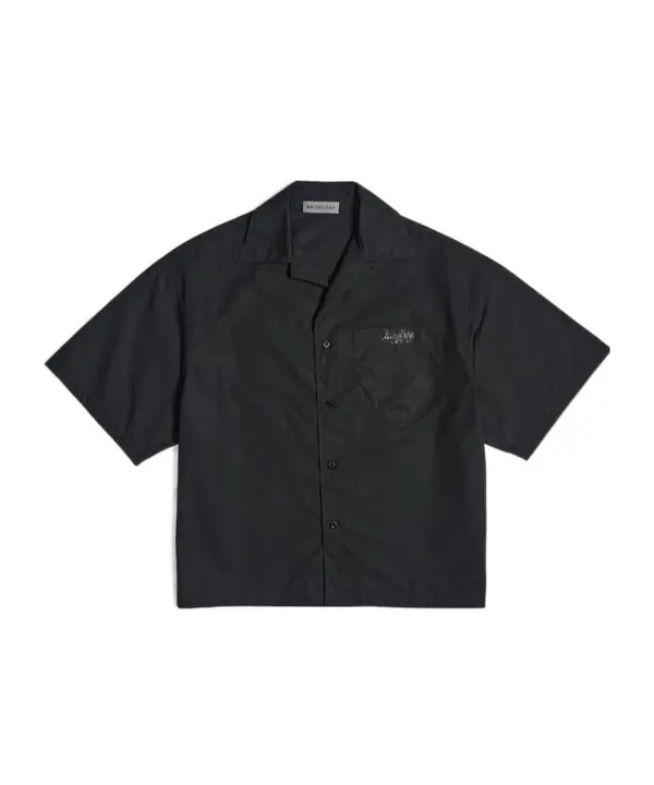 Balenciaga Sketchy Bowling Short Sleeve Shirt - Black