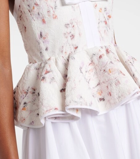 Giambattista Valli Floral Lace Gown With Ruffle Detail