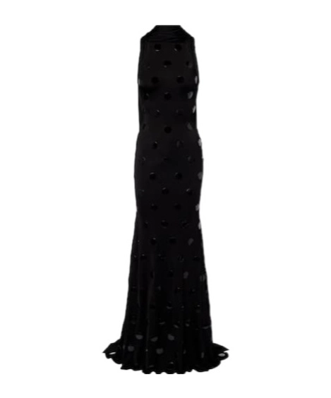 David Koma Embellished Scarf-detail Jersey Gown - Black