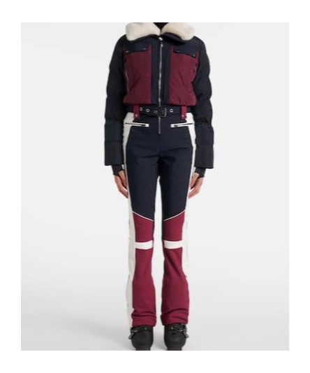 Fusalp Karei Color-blocked Ski Suit With Detachable Faux Fur Collar