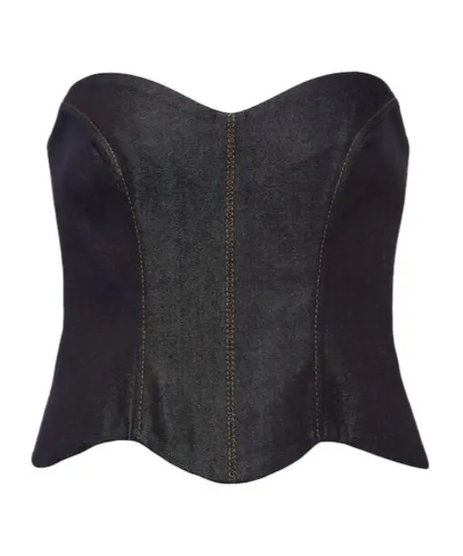 AYA MUSE Hyn Denim Bustier Top - Black