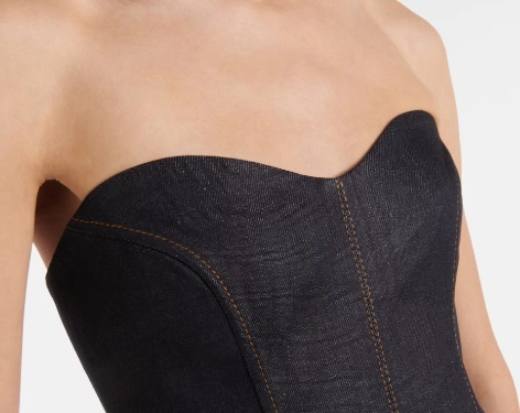 AYA MUSE Hyn Denim Bustier Top