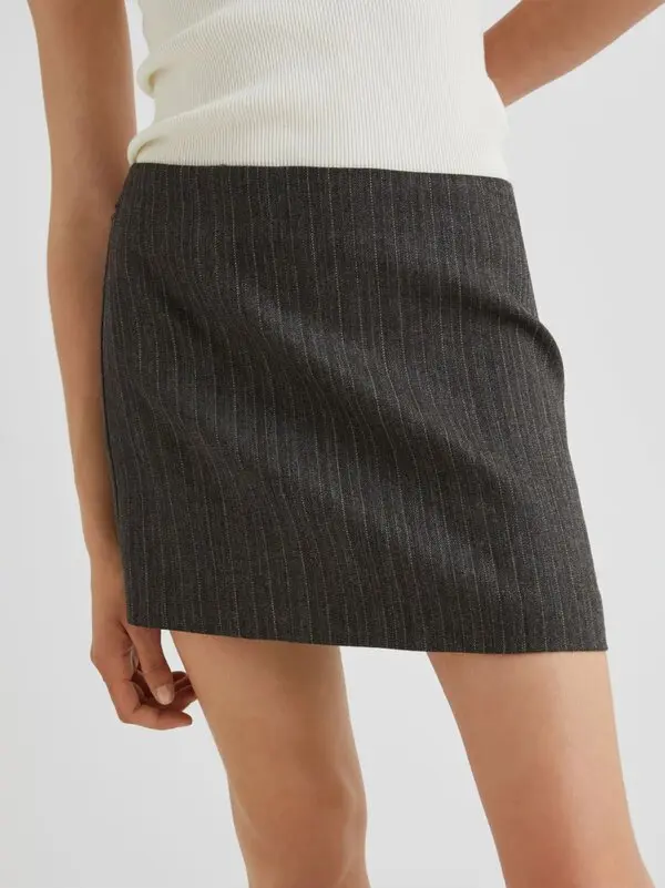 Marella Short Wool Skirt With Pinstripes