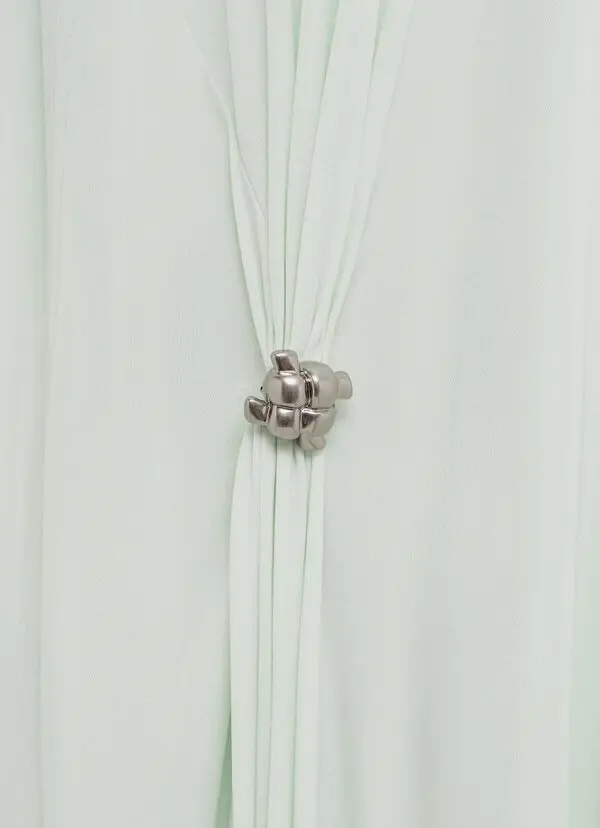 Bottega Veneta Sleeveless Asymmetrical Dress With Silver Woven Buttons