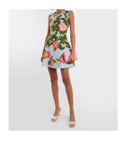 Oscar De La Renta Sleeveless Printed Minidress